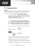 Characteristics of Life Answer Key | PDF