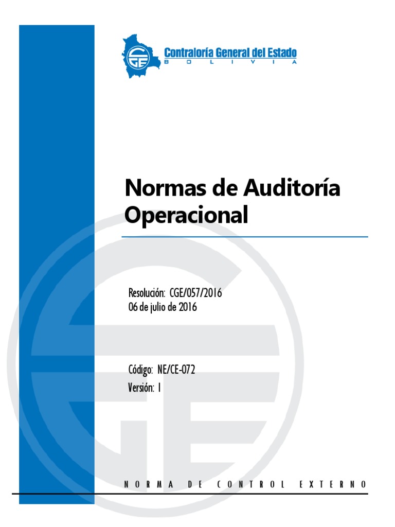 Contraloria General Del Estado de Bolivia Normas | PDF | Negocios ...