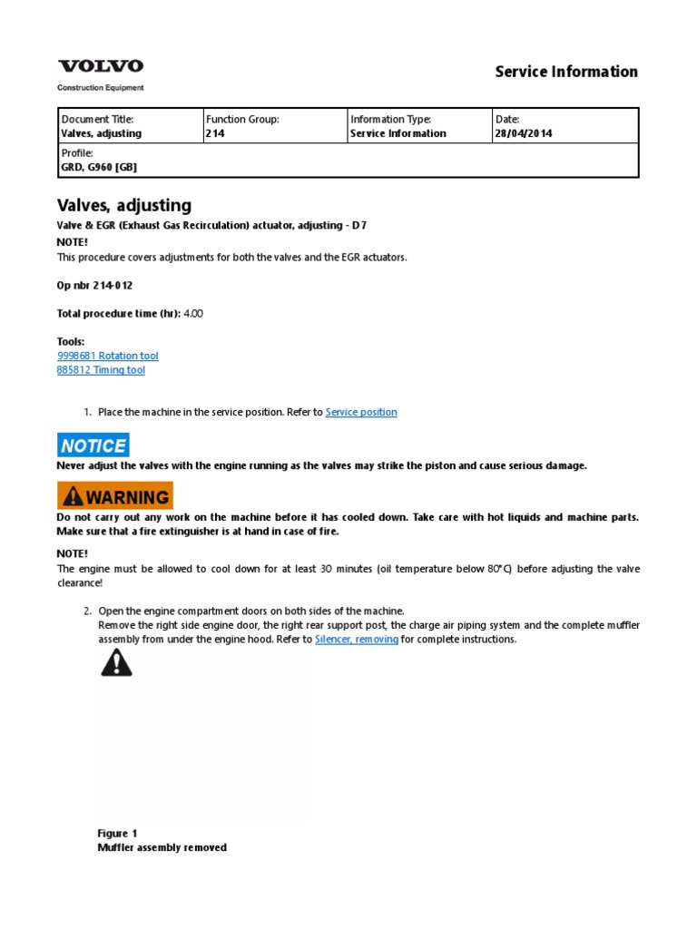Adjusting Valves and EGR Actuators on D7 Dozer | PDF | Valve | Screw