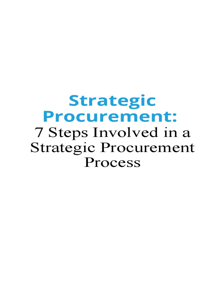 7 Steps Involved in A Strategic Procurement Process | PDF | Procurement ...