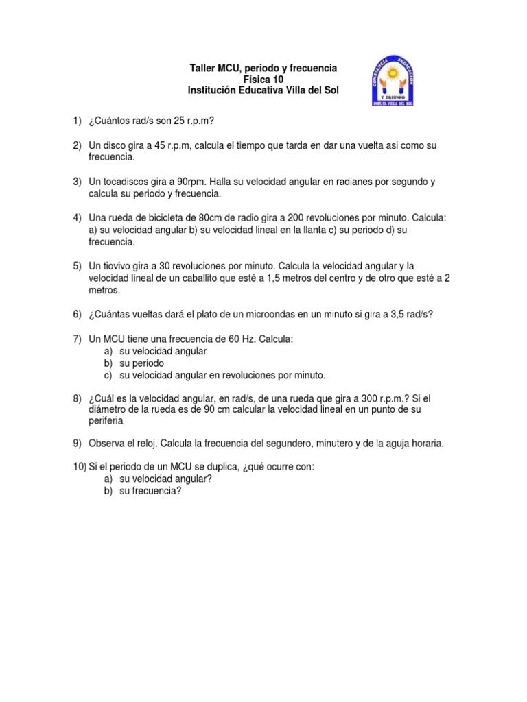 Taller MCU, Periodo y Frecuencia | PDF