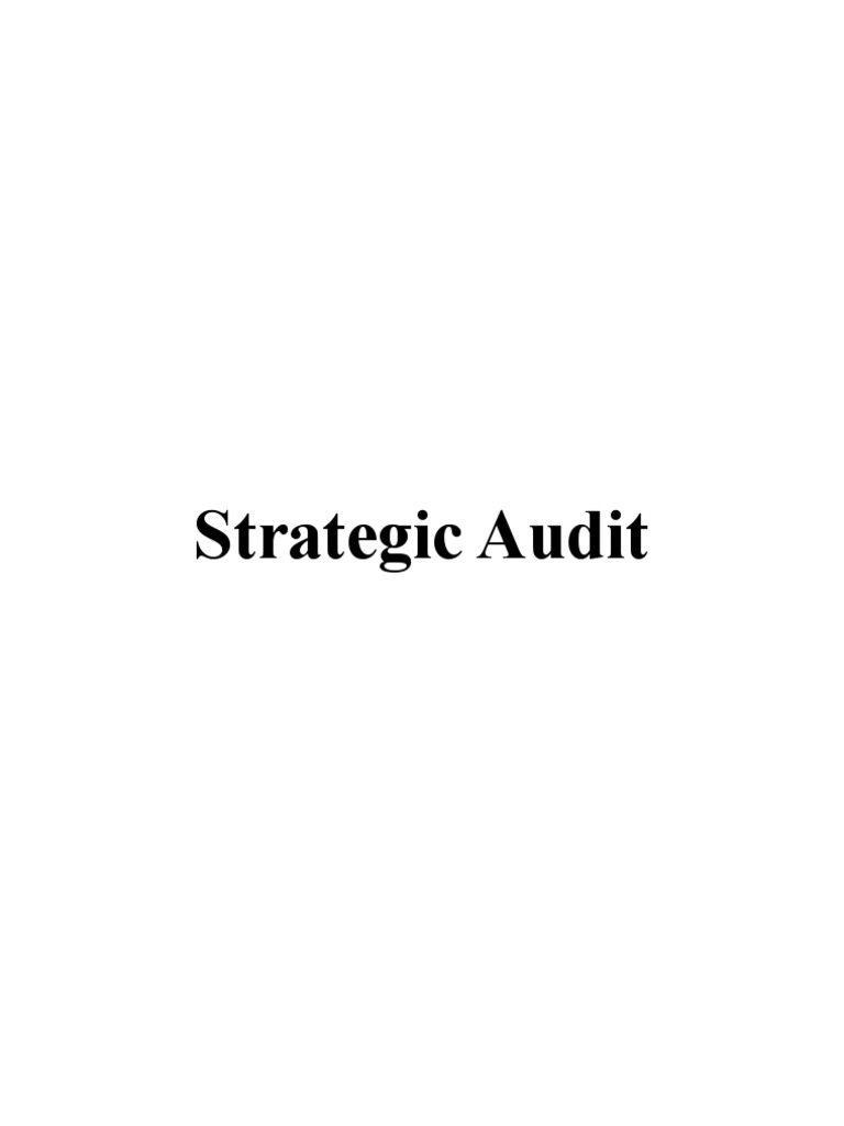 Strategic Audit | PDF | Strategic Management | Strategic Planning
