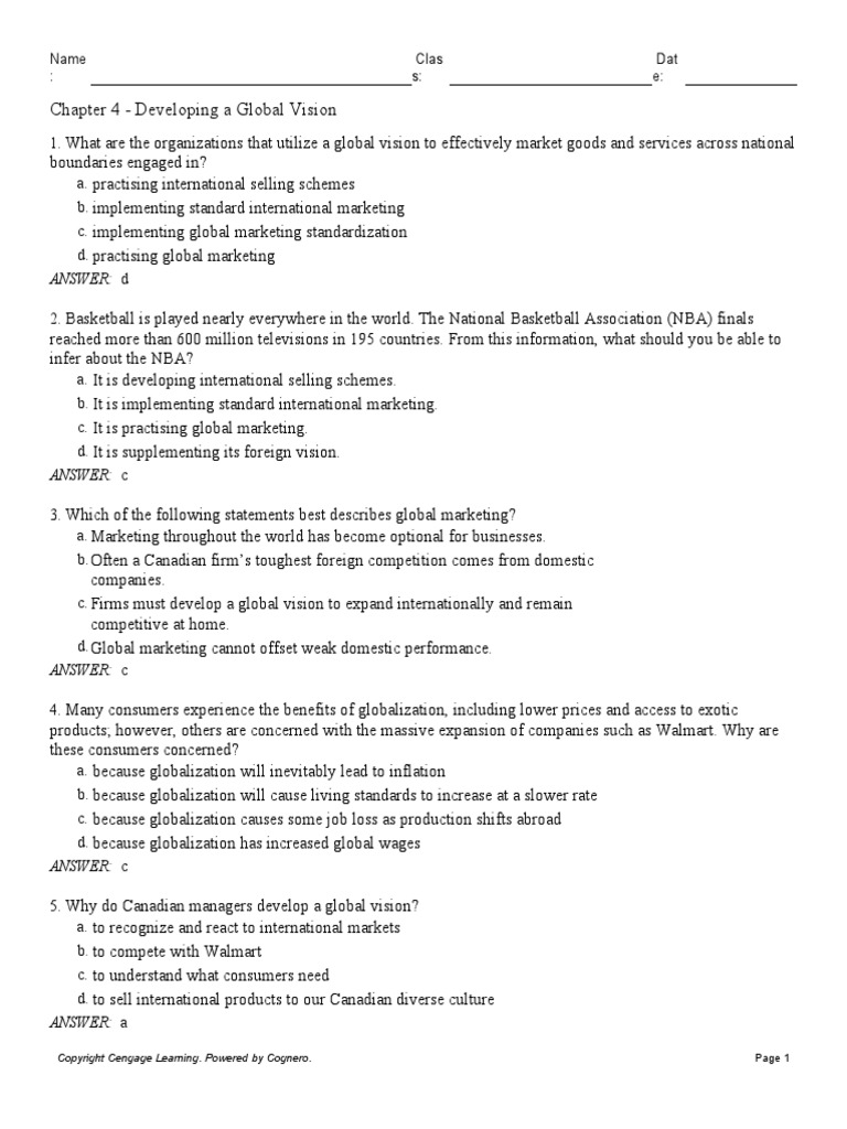 Chapter 4 Developing A Global Vision | PDF | Exports | License