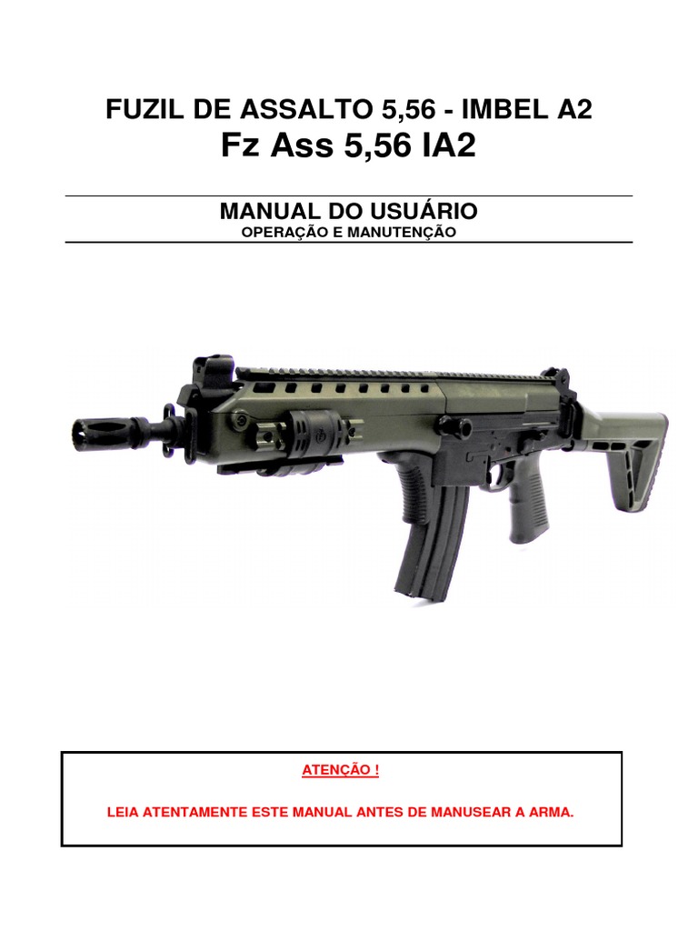 Manual Fuzil Imbel 556 IA2 | PDF | Rifle | Armas de fogo
