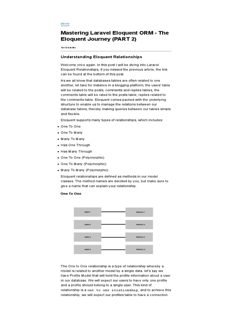 Mastering Laravel Eloquent Orm The Eloquent Journey Part 2 | PDF | Object Relational Mapping ...