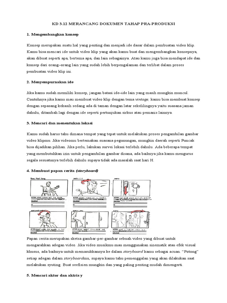 X BDP 12 Simdig Merancang Dokumen Tahap Pra-Produksi 1614125653 | PDF
