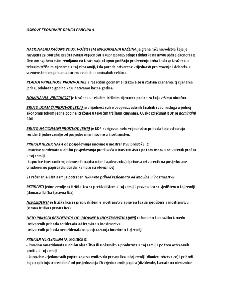 Osnove Ekonomije Druga Parcijala Am | PDF
