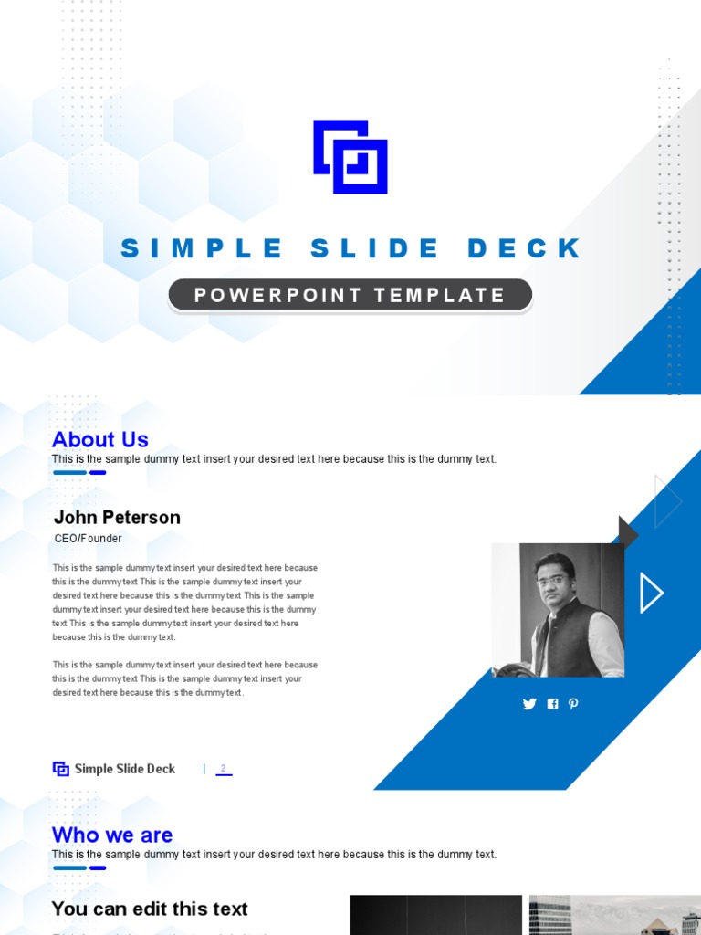 Simple Slide Deck: Powerpoint Template | PDF