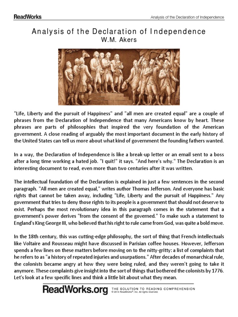 Analysis of The Declaration of Independence | PDF | United States ...