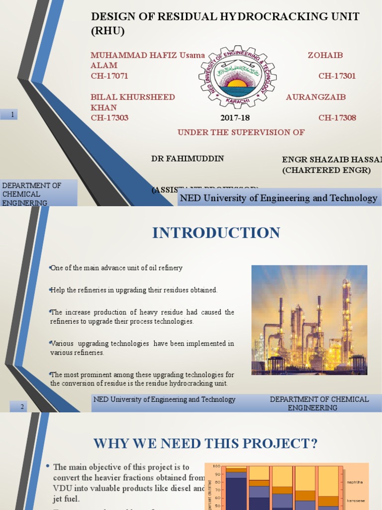 Design of Residual Hydrocracking Unit (RHU) : NED University of ...