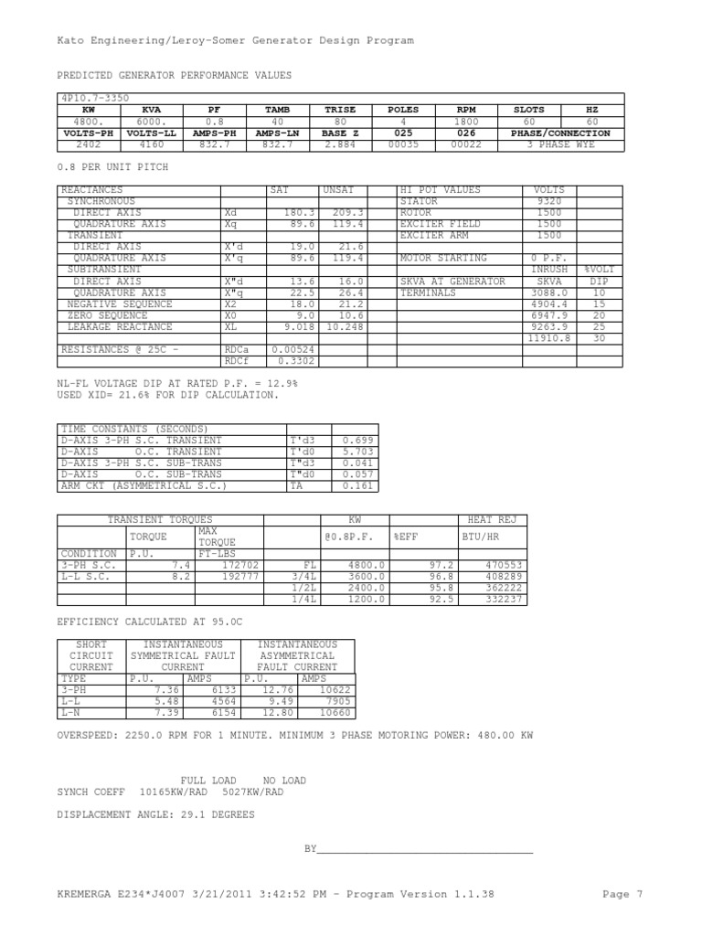 T60 ODP 60Hz 4160V - Data and Curves | PDF | Electrical Equipment ...