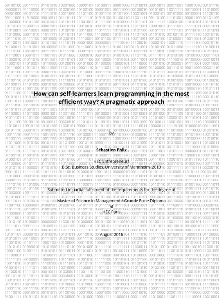 How Can Self-Learners Learn Programming | PDF | Expert | Computer ...