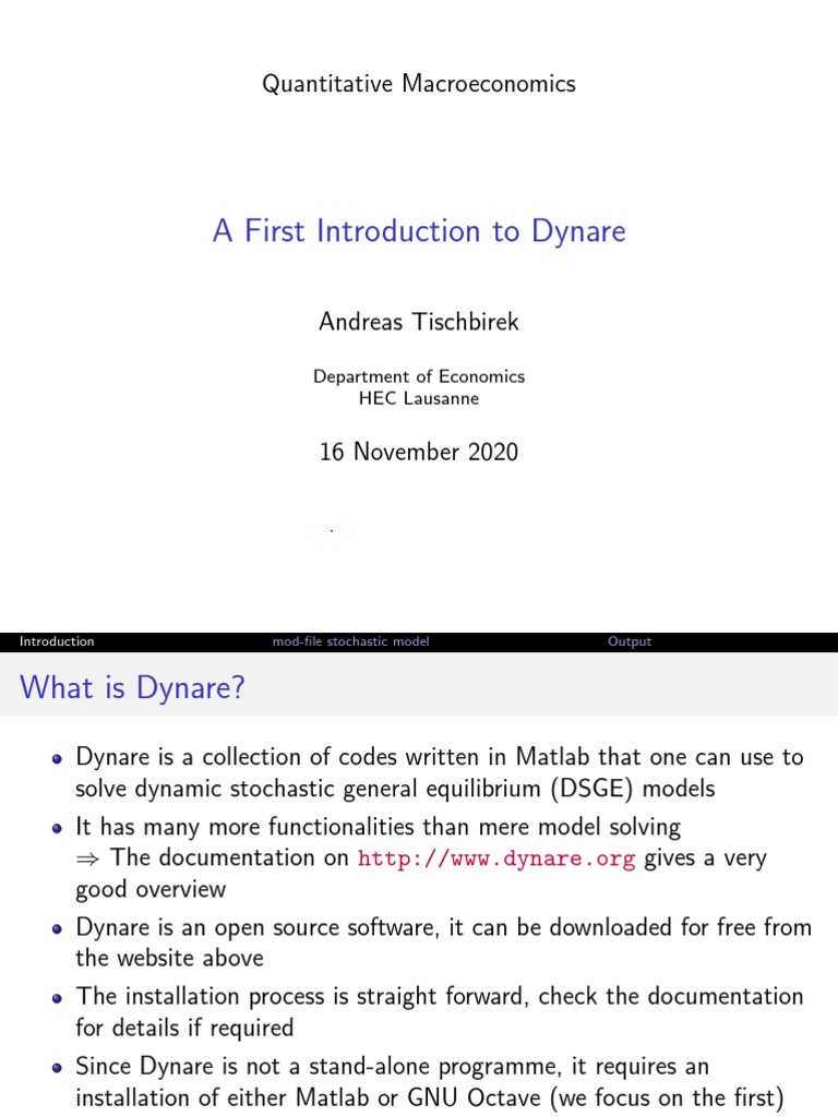 QM 10 Dynare | PDF | Variable (Mathematics) | Equations