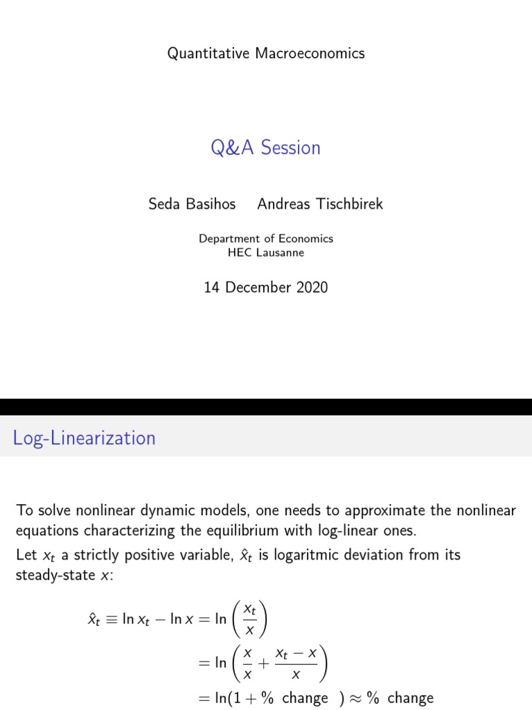 Log-Linearizing Dynamic Macroeconomic Models | PDF | Nonlinear System ...