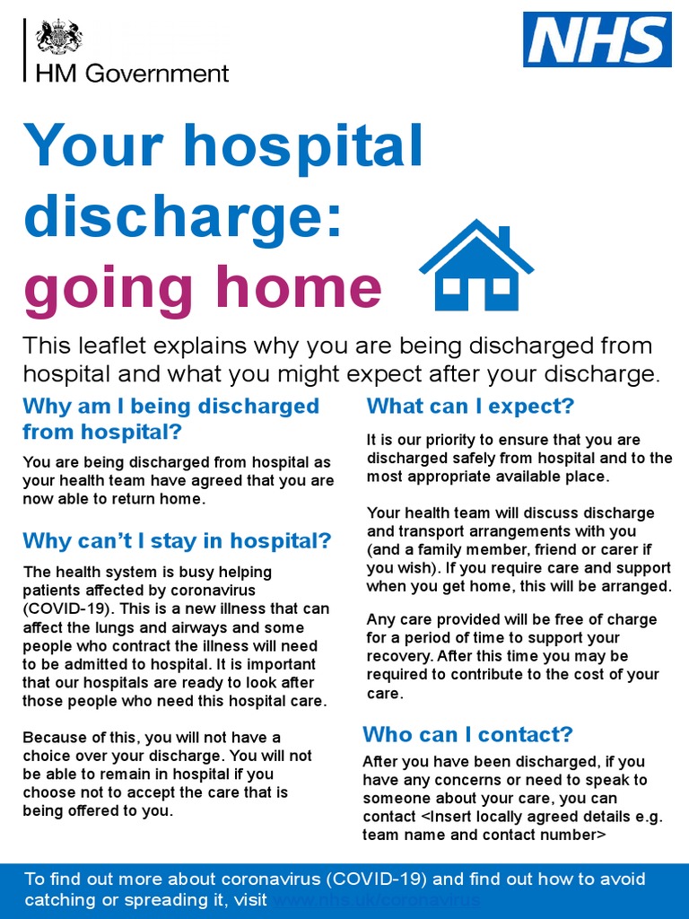 Hospital Discharge Patient Leaflet - Editable - V3 | PDF | Hospital ...