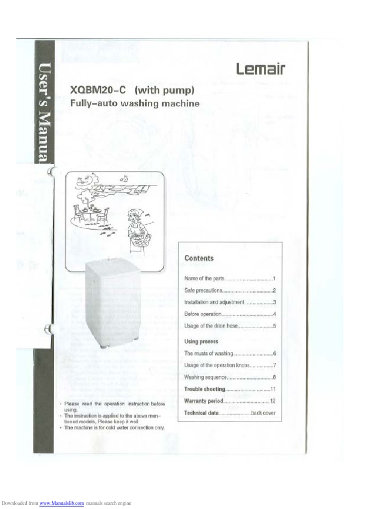 Lemair xqbm20c User's Manual | PDF