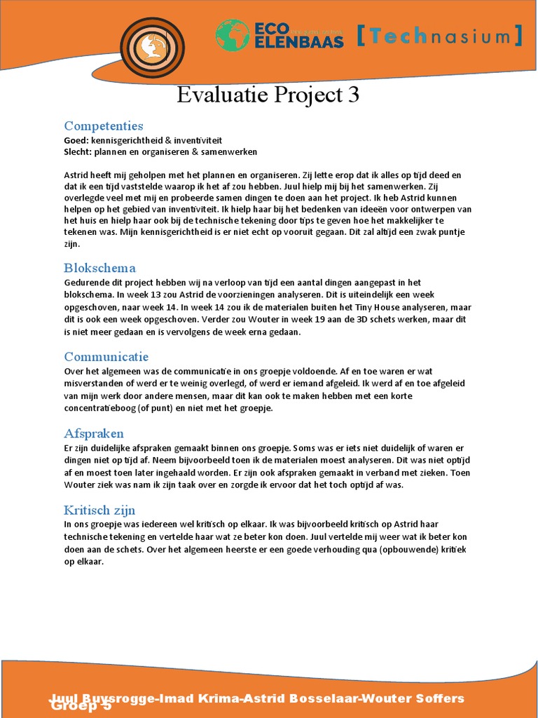 Evaluatie Project 3 | PDF
