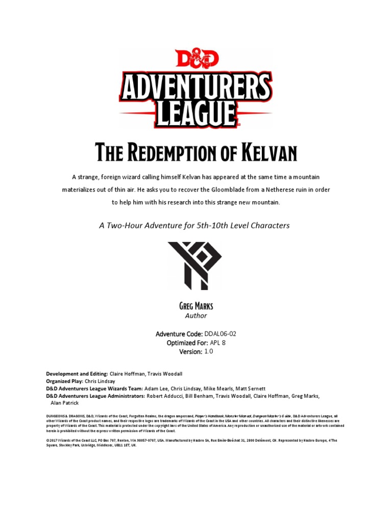 DDAL6-02 - The Redemption of Kelvan | PDF | Dungeons & Dragons ...