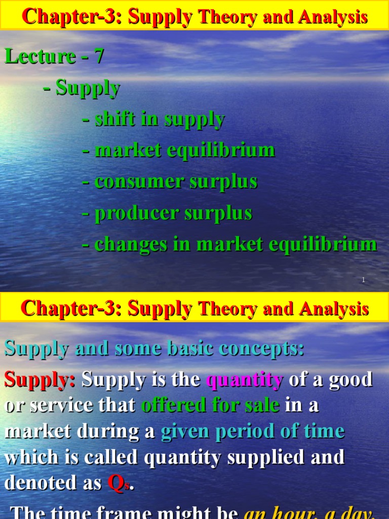 Supply Theory and Analysis | PDF | Economic Surplus | Supply (Economics)