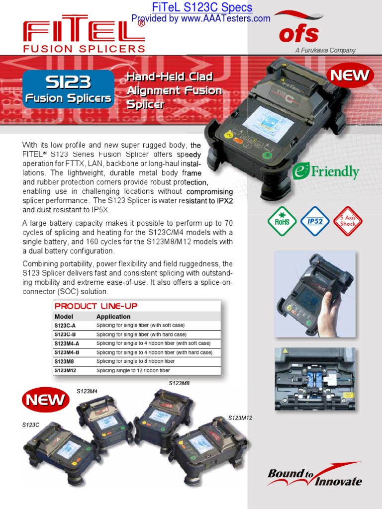 Fitel s123c Specifications Spec Sheet | PDF | Optical Fiber | Electronics