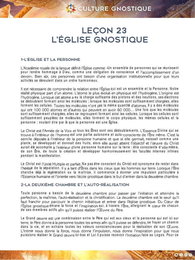 Église Gnostique : Origines et Évolution | PDF | Bible | Gnosticisme