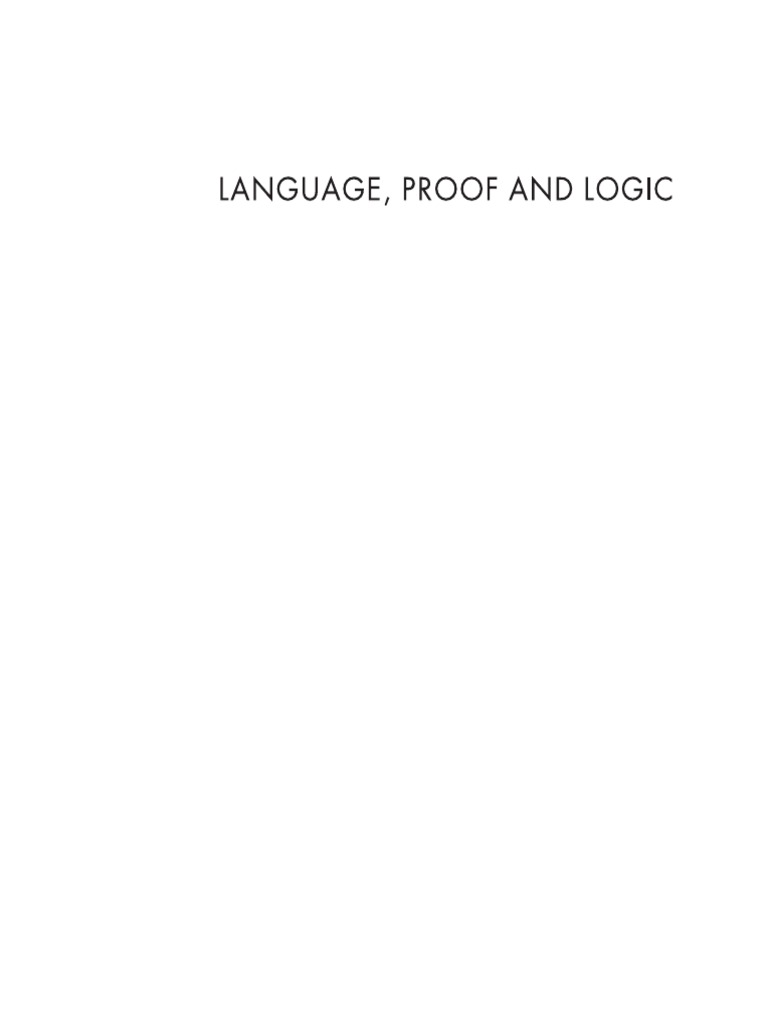 Language, Proof and Logic 2nd D Barker Plummer, J Barwise, J Etchemendy | PDF | Logic | First ...