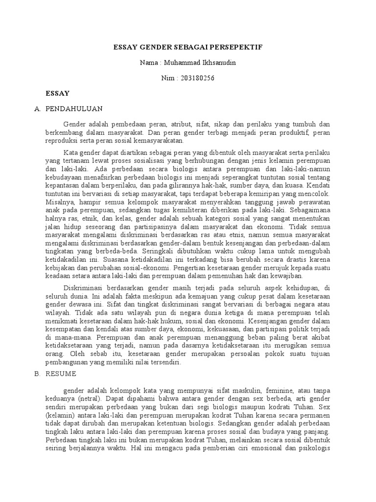 Kesetaraan Gender dalam Masyarakat | PDF | Ilmu Sosial