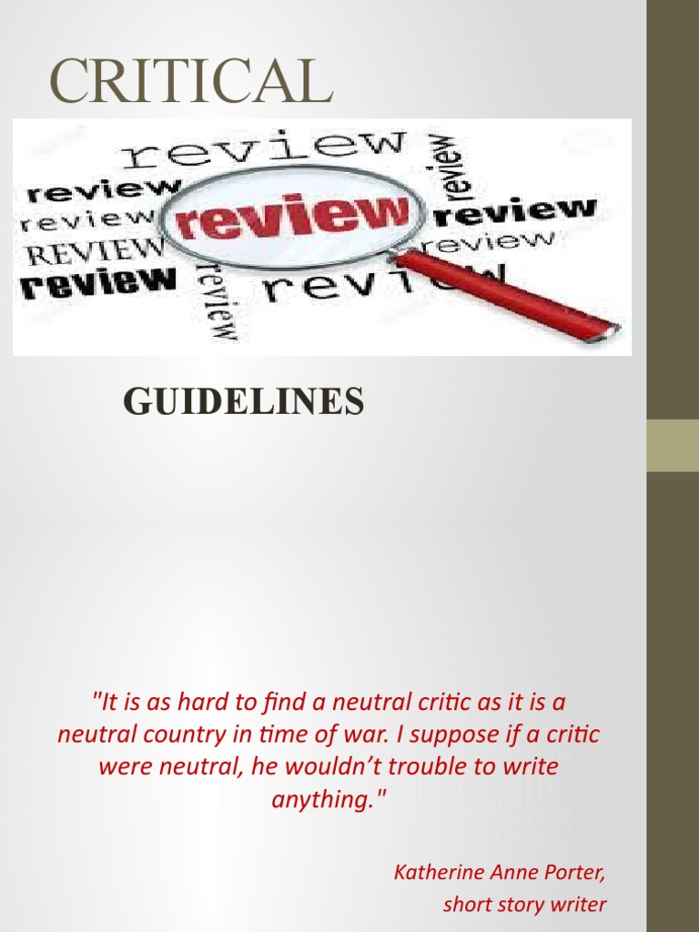 Critical Review Presentation | PDF | Evaluation | Cognition