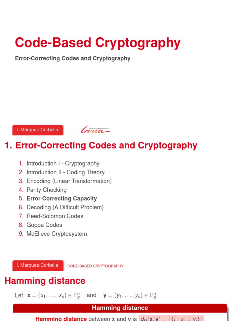 Code-Based Cryptography: Error-Correcting Codes and Cryptography | PDF | Error Detection And ...