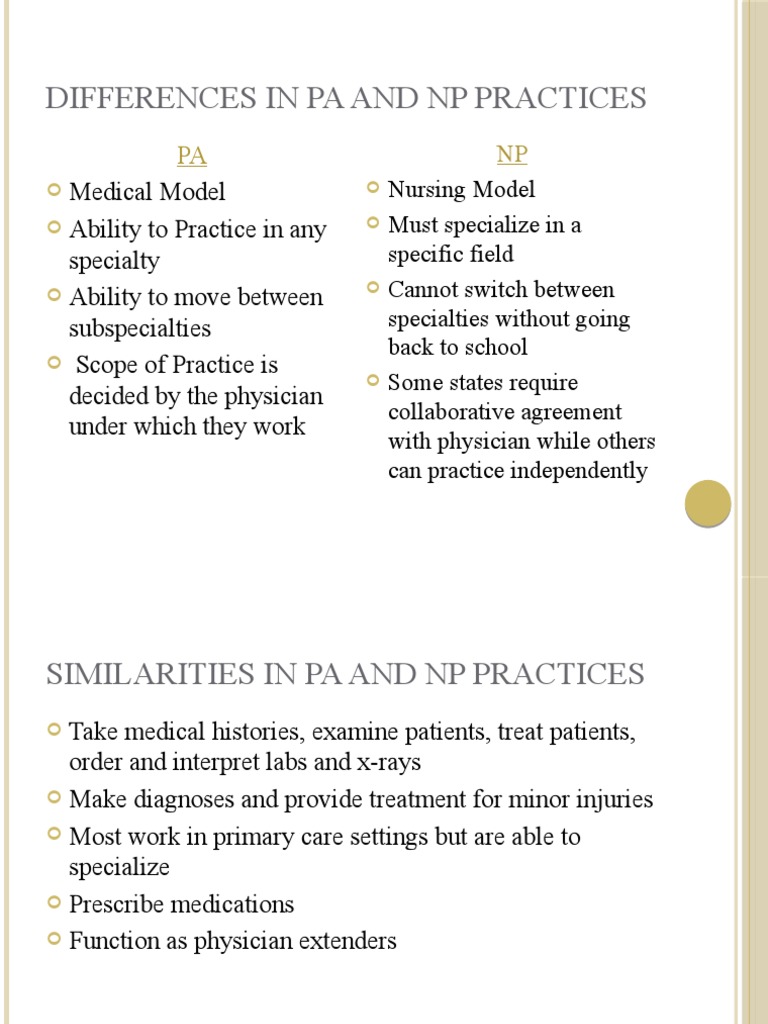 Presentation PA and NP Differencescombined | PDF | Nursing | Nurse ...