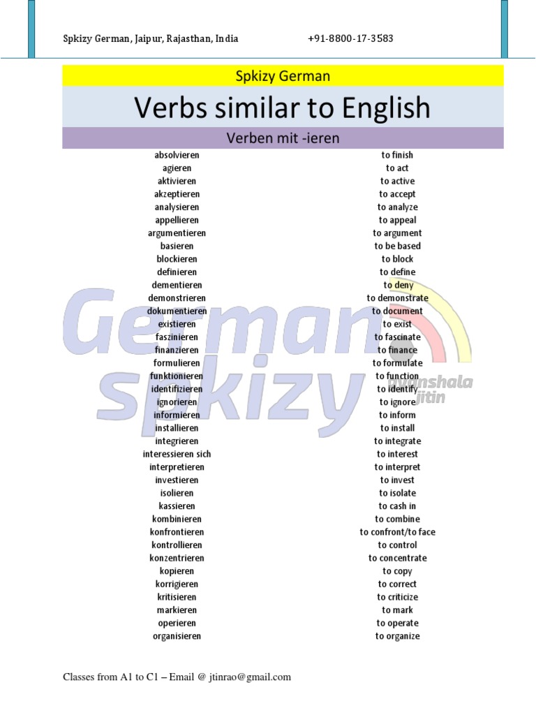 Similar German-English Verbs | PDF | Business