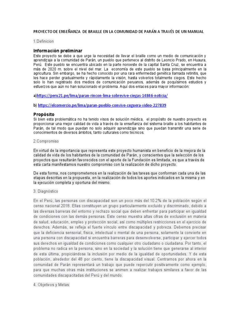 Proyecto-Braille 2 | PDF | Igualdad social | Invalidez