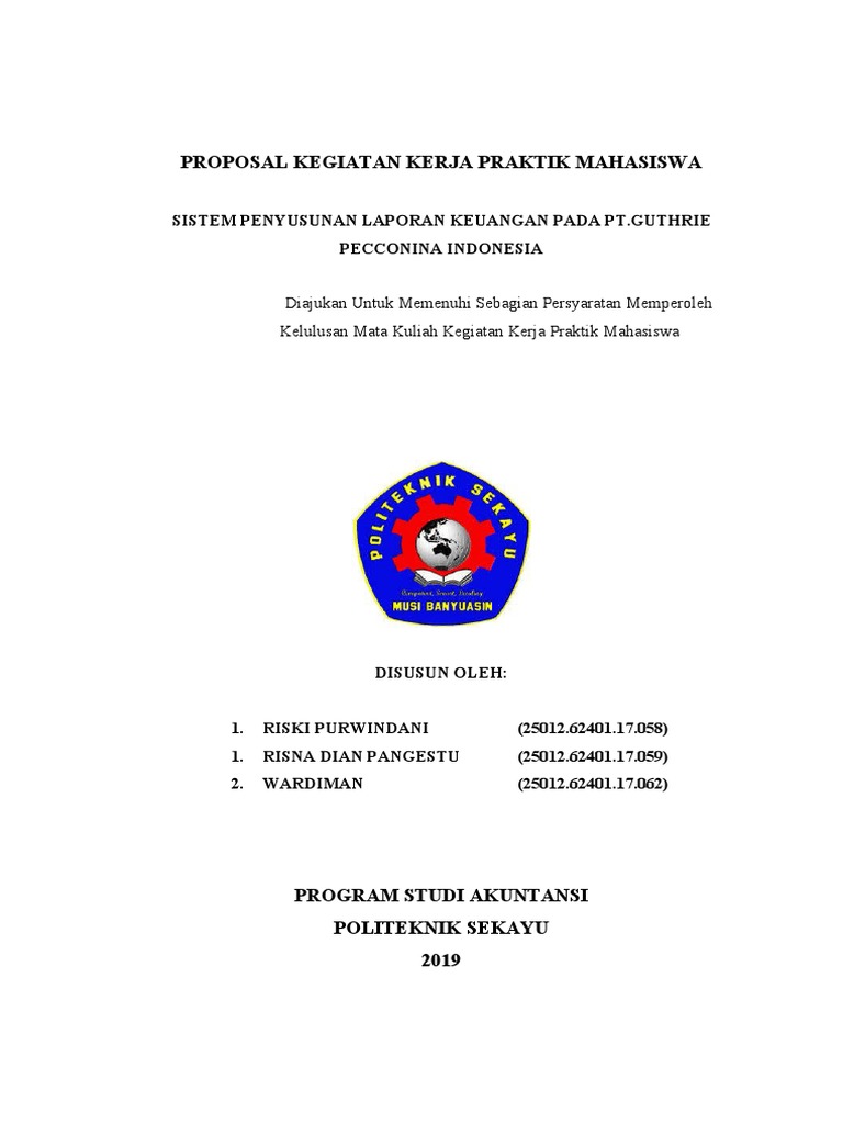 Proposalmagang Riski, Risna & Wardiman | PDF