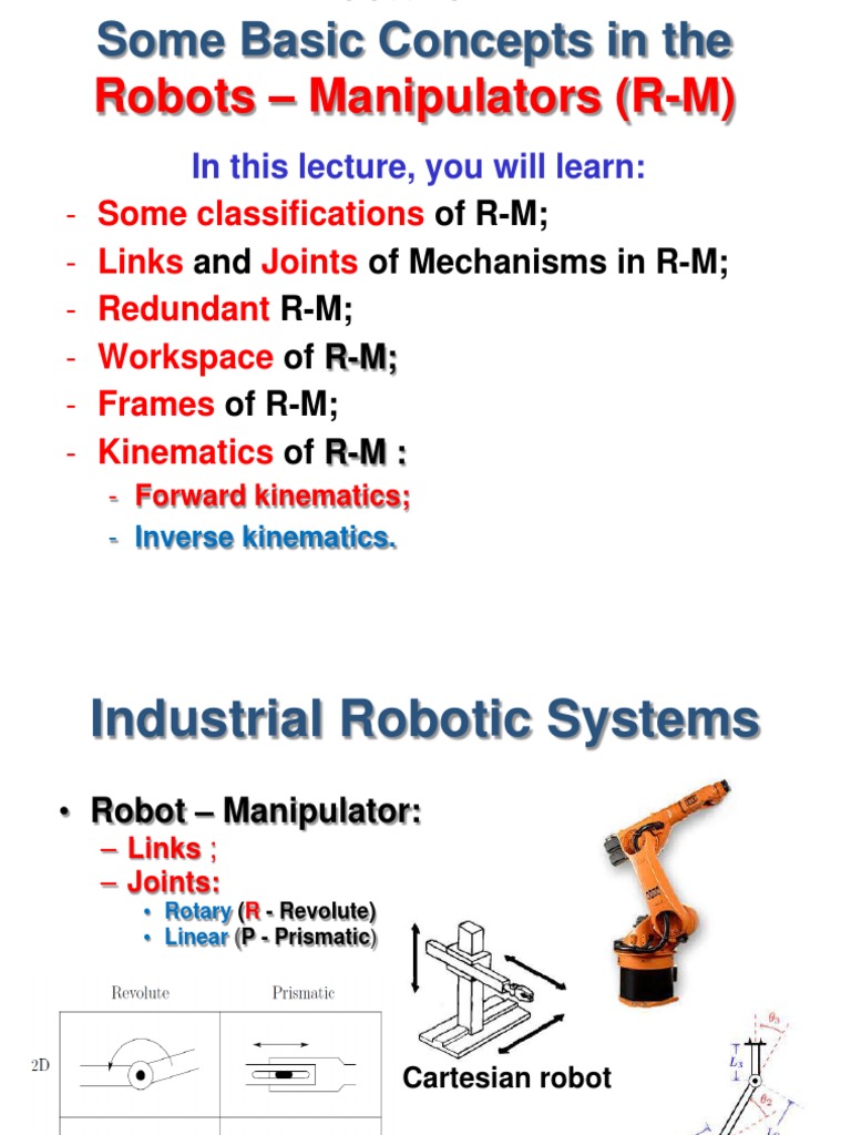Teme - 1 (Revision) Some Basic Concepts in Robots Manipulator-Ver 1. of ...