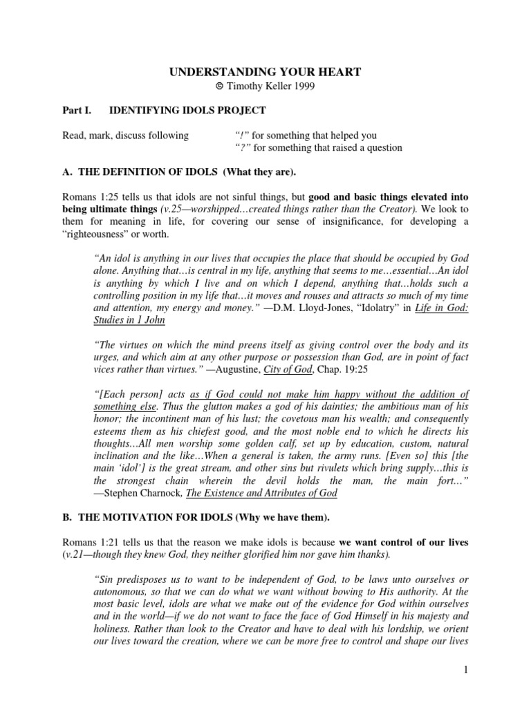 Idols of the Heart Explained | PDF | Idolatry | Repentance