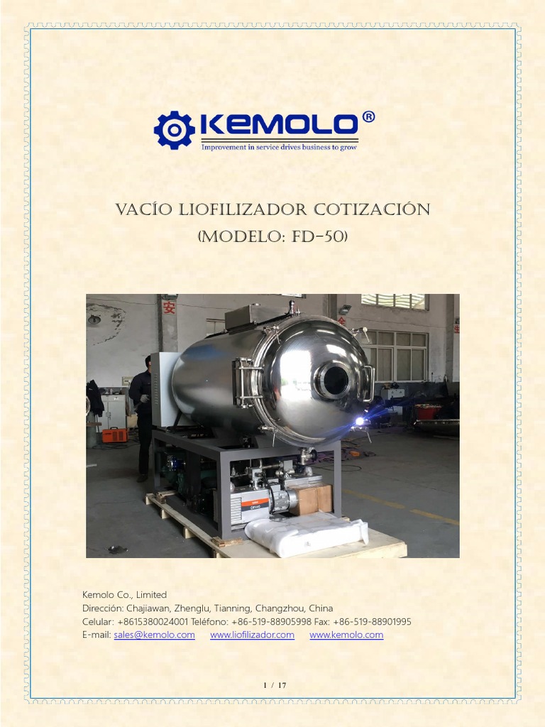 Kemolo Liofilizador FD-50 Conductivo | PDF | Refrigeración | Soldadura