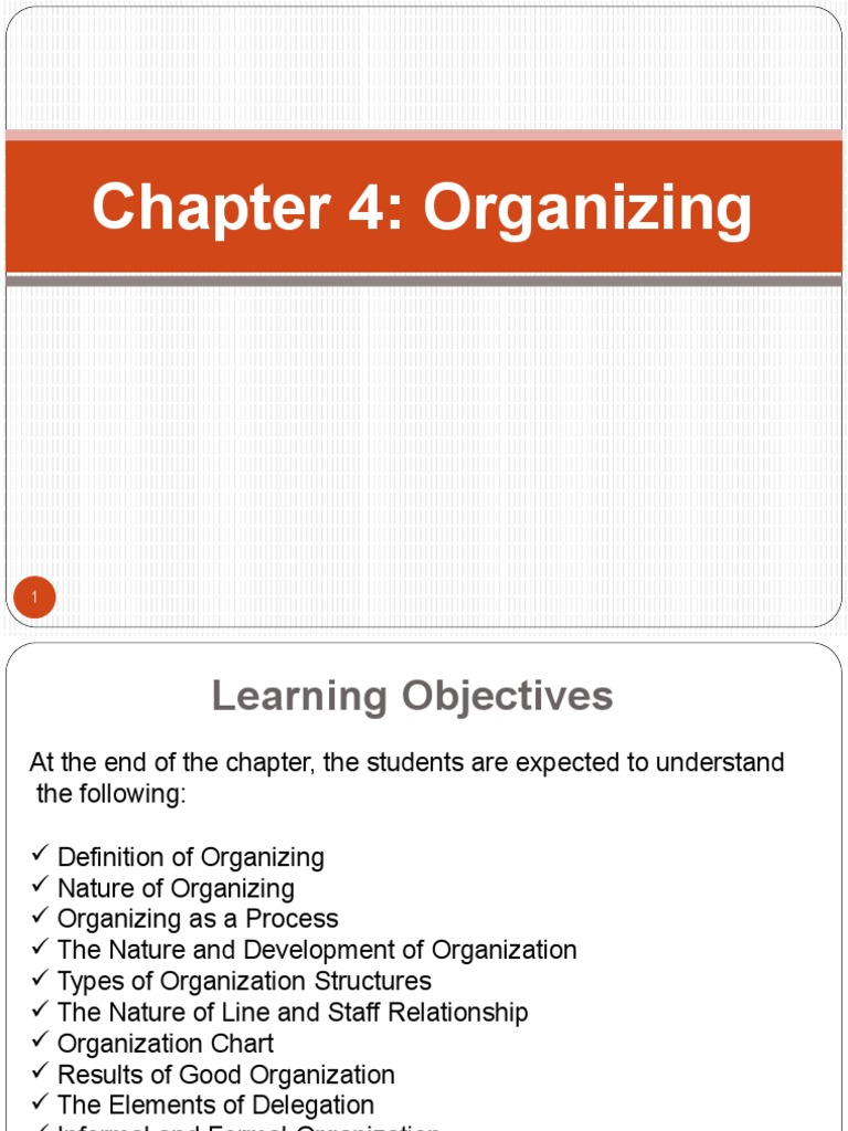 Chapter 4 Organizing | PDF | Organizational Structure | Hierarchy