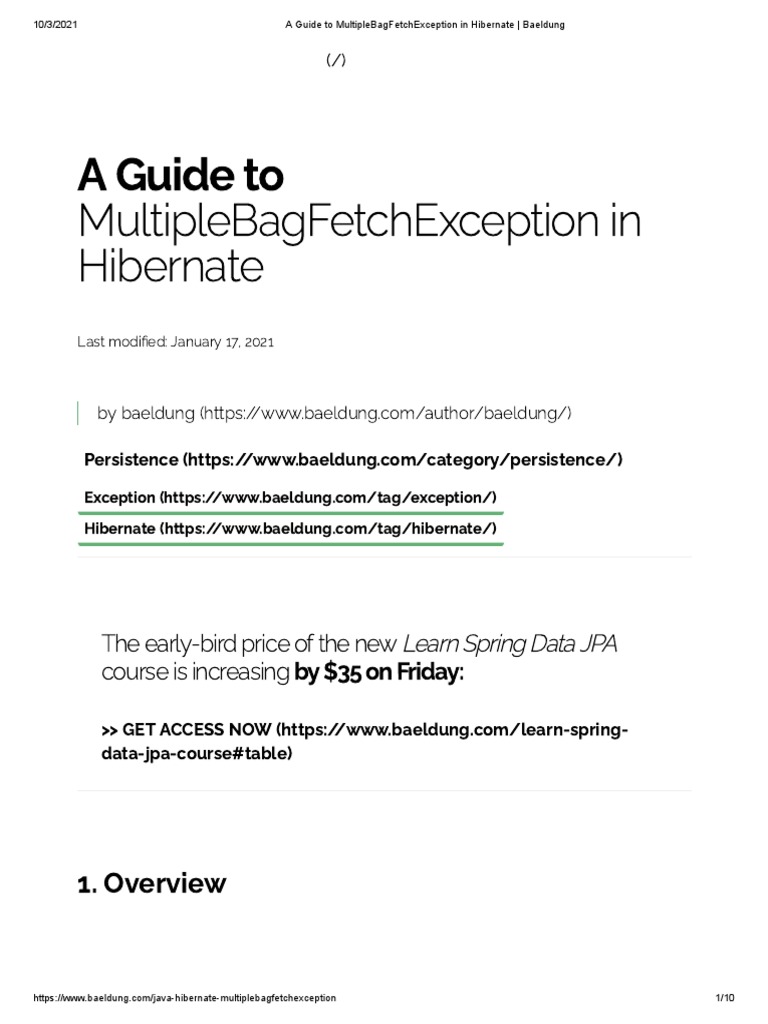 Hibernate MultipleBagFetchException Guide | PDF | Data Management ...