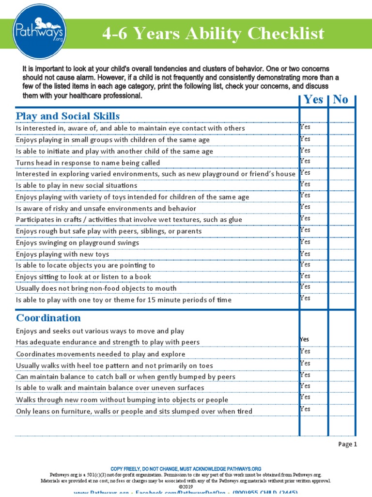 Ability Checklist | PDF | Toys | Human Nature