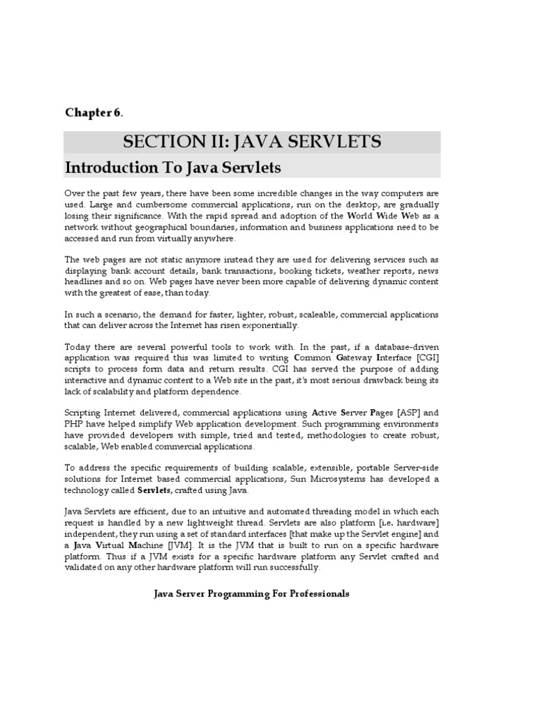 Section Ii: Java Servlets | Download Free PDF | Java Servlet | Web Application