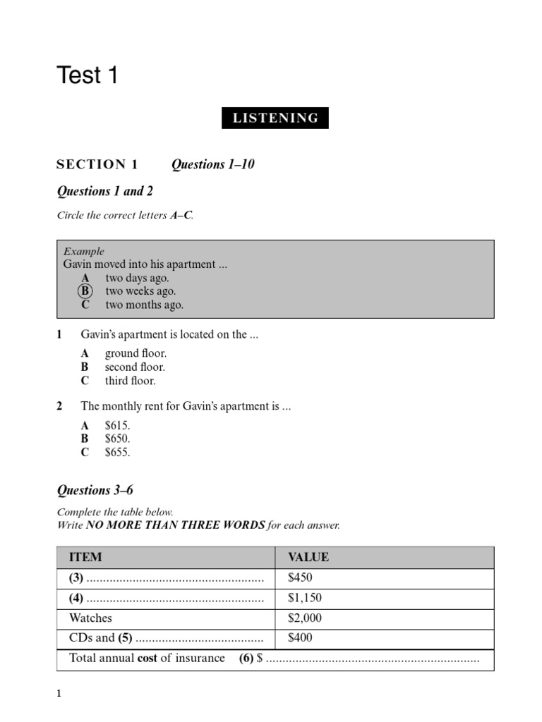 IELTS Practice Test 1 | PDF | Port | English Language