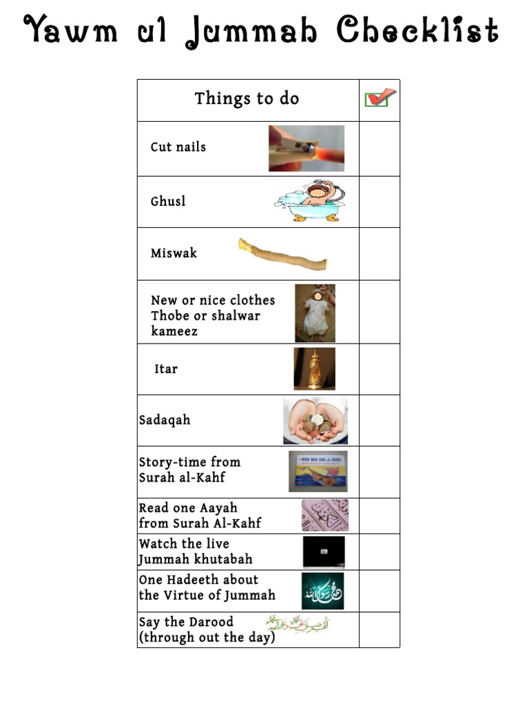 Jummah Checklist | PDF