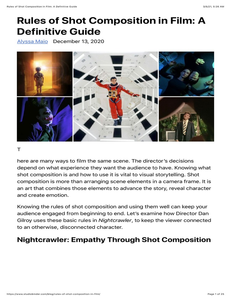 Rules of Shot Composition in Film: A Definitive Guide | Composition ...