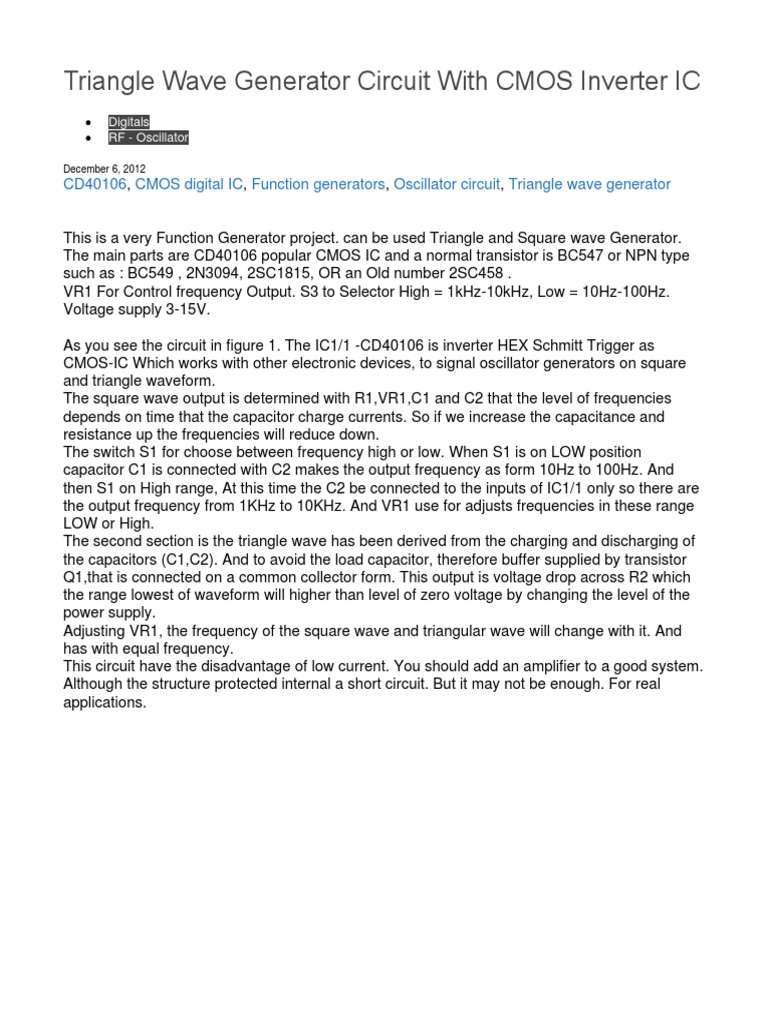 Sawtooth Wave Generator | PDF