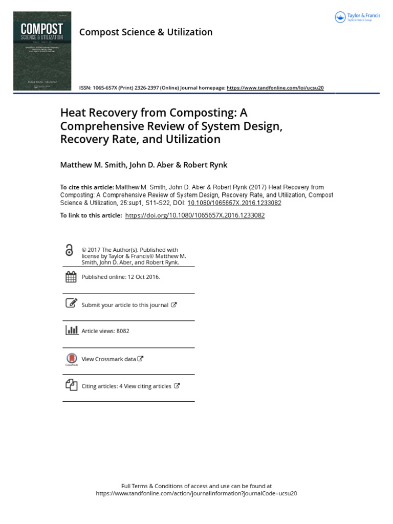 Heat Recovery From Composting A Comprehensive Review of System Design ...