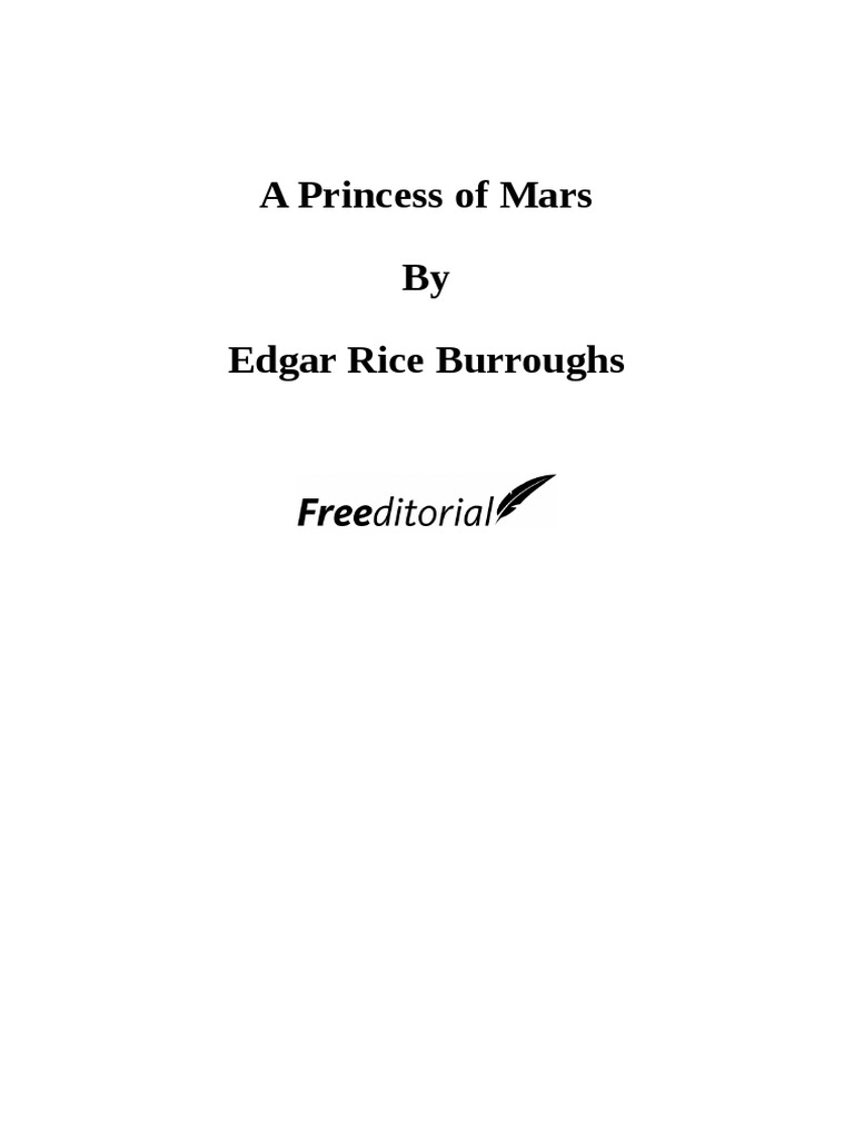 A Princess of Mars: Captain Carter's Tale | PDF | Mars | John Carter Of ...