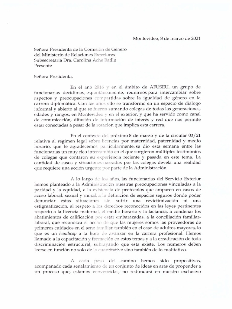 Carta A Carolina Ache | PDF