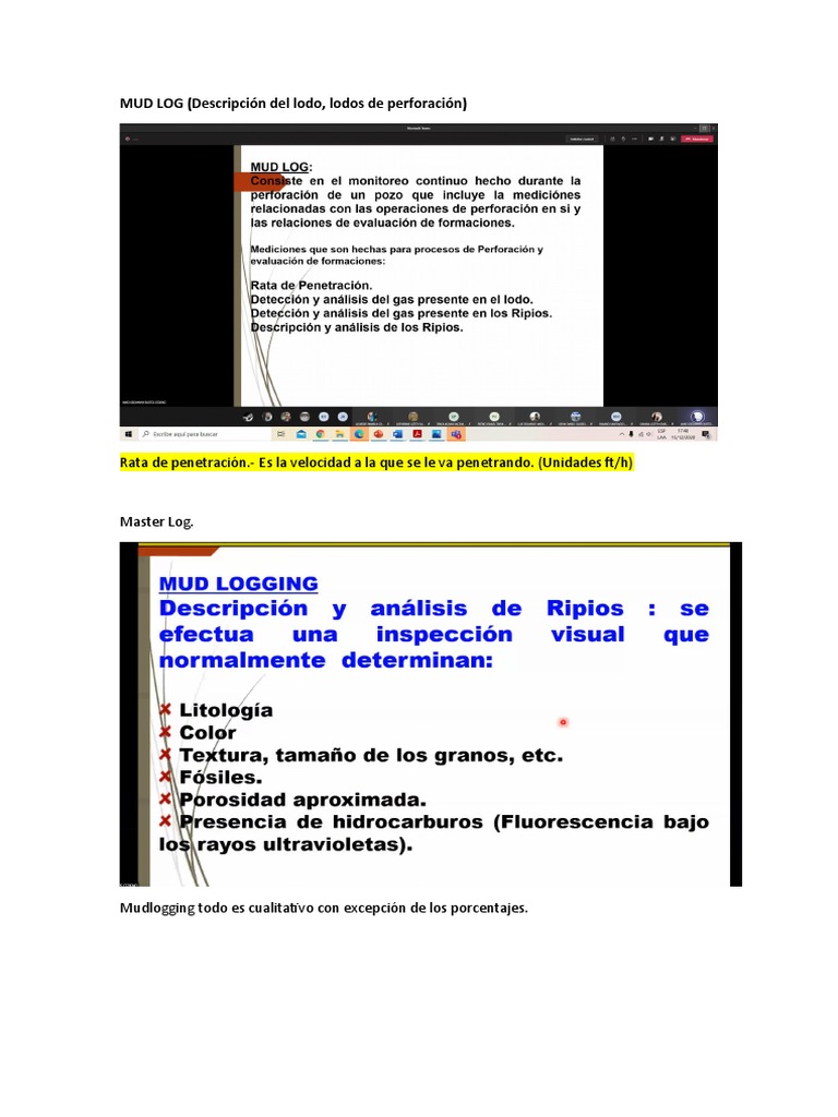 Registro y Análisis de Mud Logs | PDF