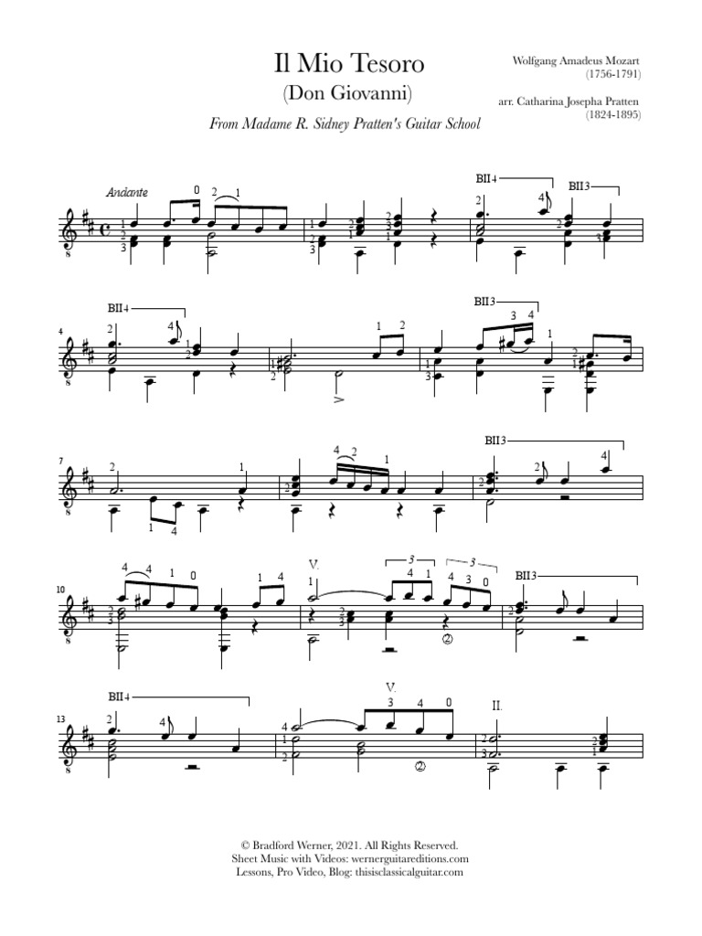 Il Mio Tesoro: (Don Giovanni) | PDF | Italian Music | Performing Arts