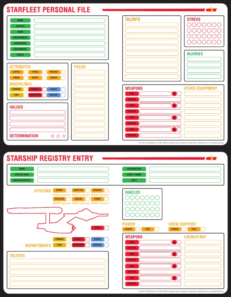 TOS Character and Starship Sheets 2 | PDF